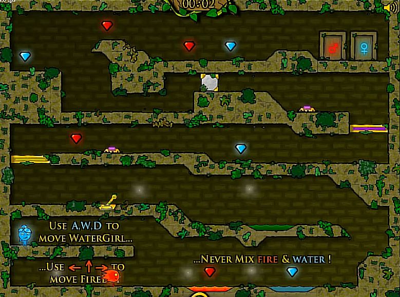 Fireboy & Watergirl In The Forest Temple 🕹️ ითამაშე ონლაინ SGameS-ზე